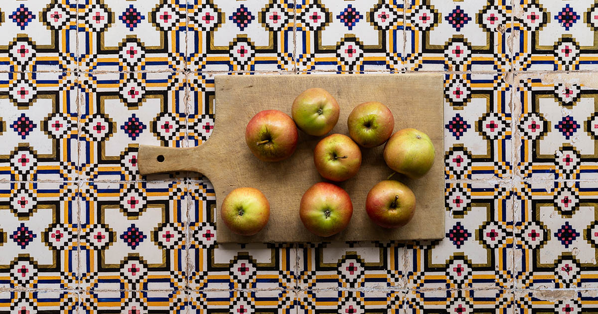 Multi color tile photography and styling background print on vinyl