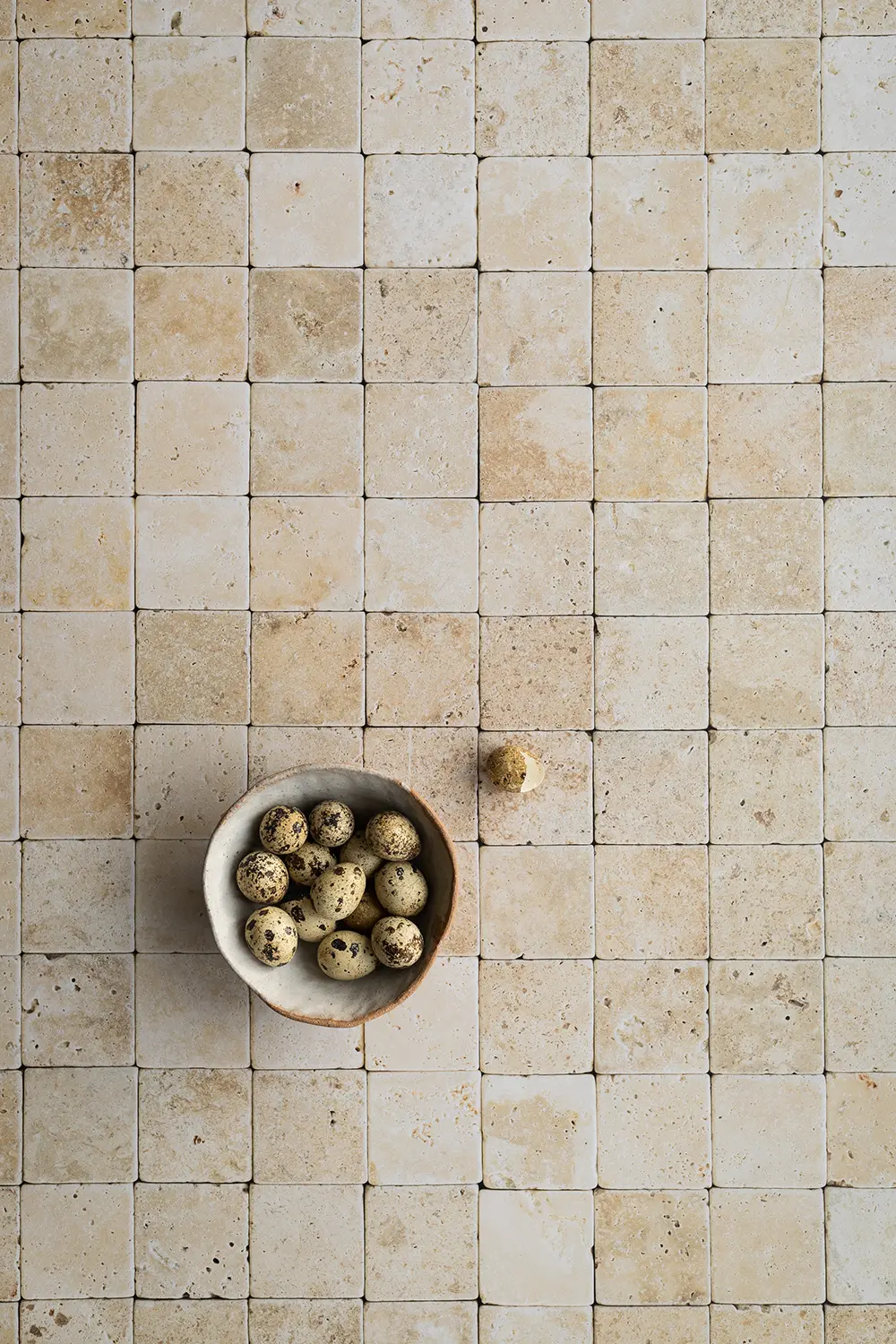 Stone tiles backdrop in beige color, for photographers and stylists