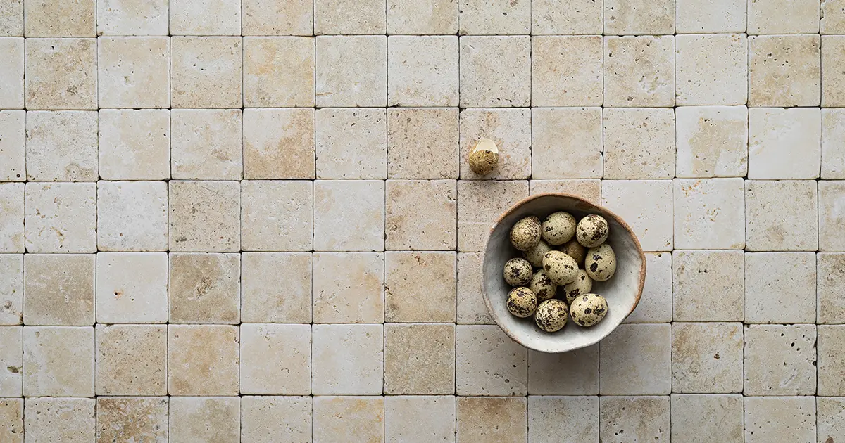 Stone tiles backdrop in beige color, for photographers and stylists